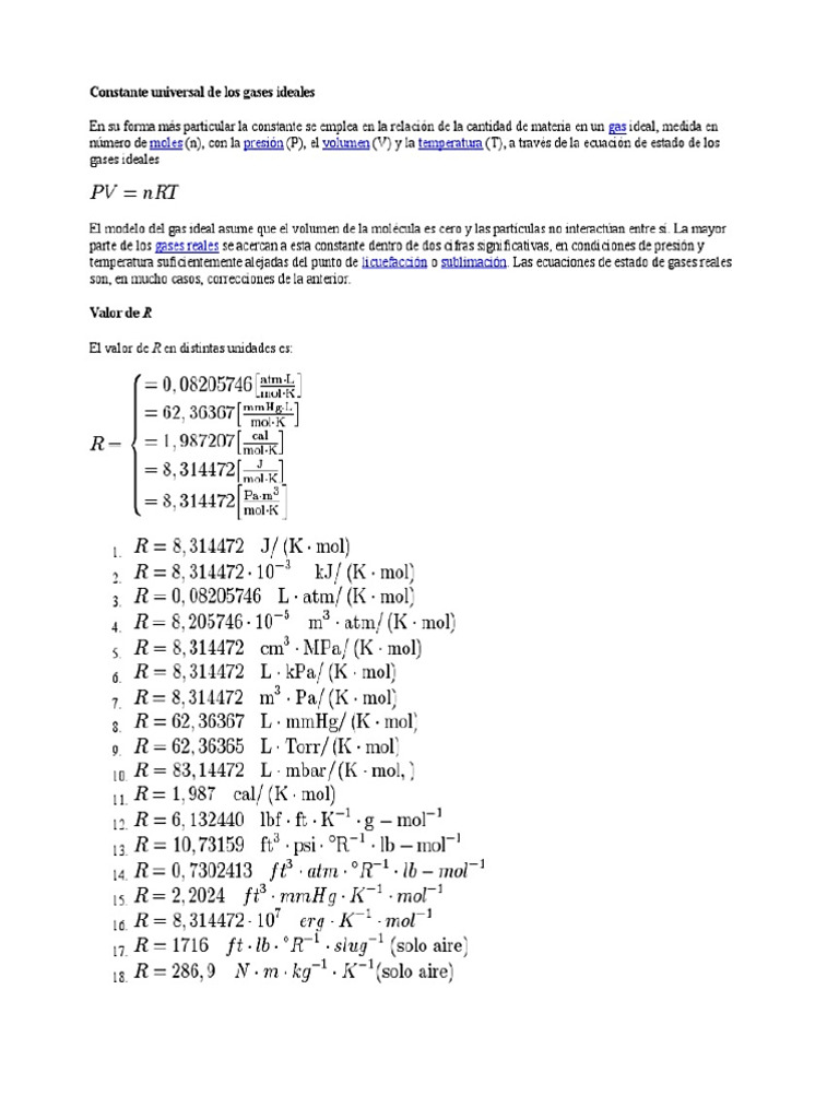Tabla de R para Cualquier Sistema | PDF