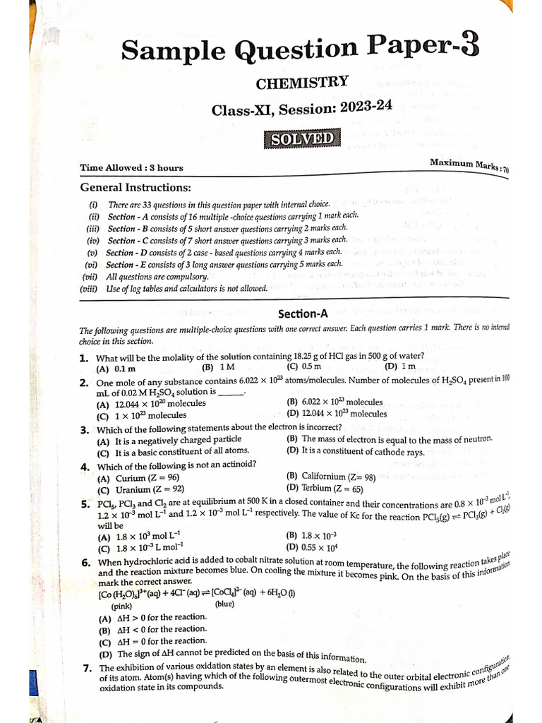 Sample Question Paper-3 | PDF