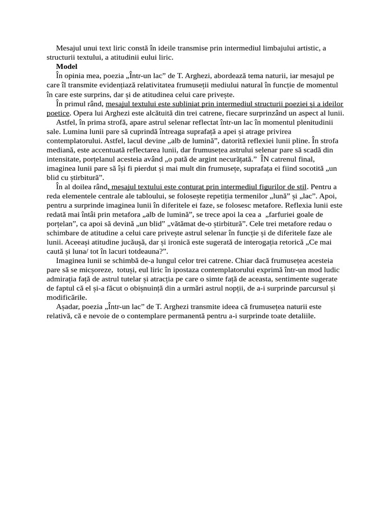 Mesajul Textului Model | PDF