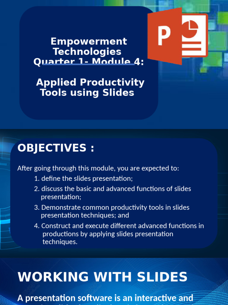 LESSON 4.2-APPLIED PRODUCTIVITY TOOL (SLIDES) (Autosaved) | PDF | Career & Growth | Business