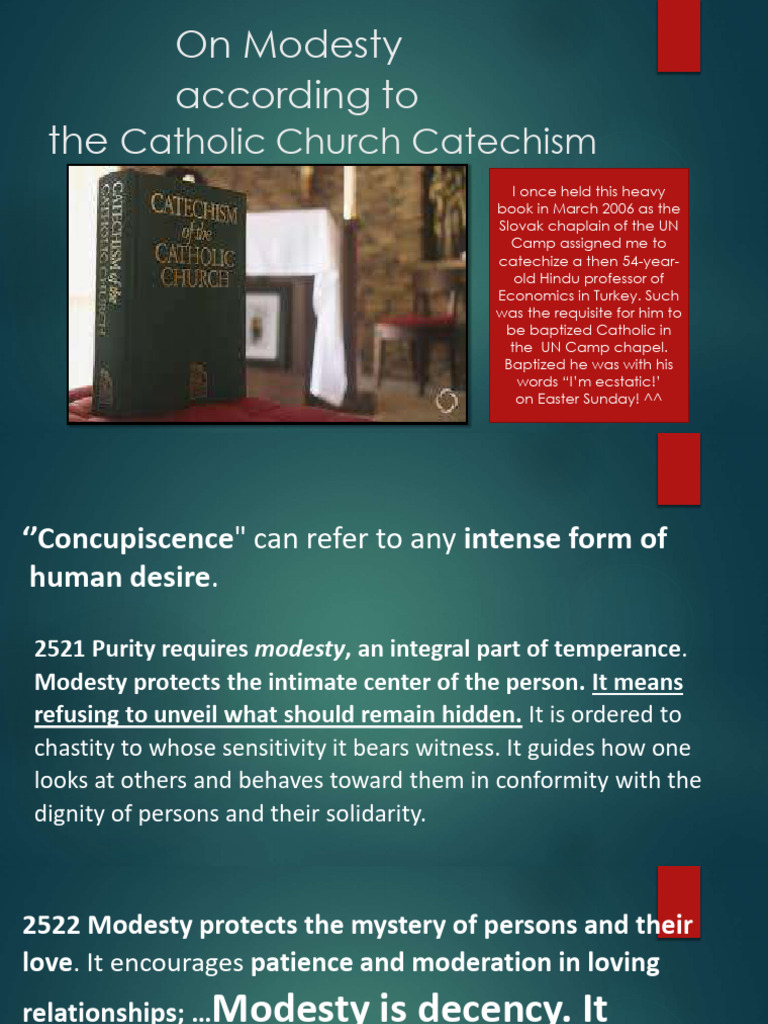 The Catholic Churchs Teaching On Modesty 27 Aug 2024 | PDF