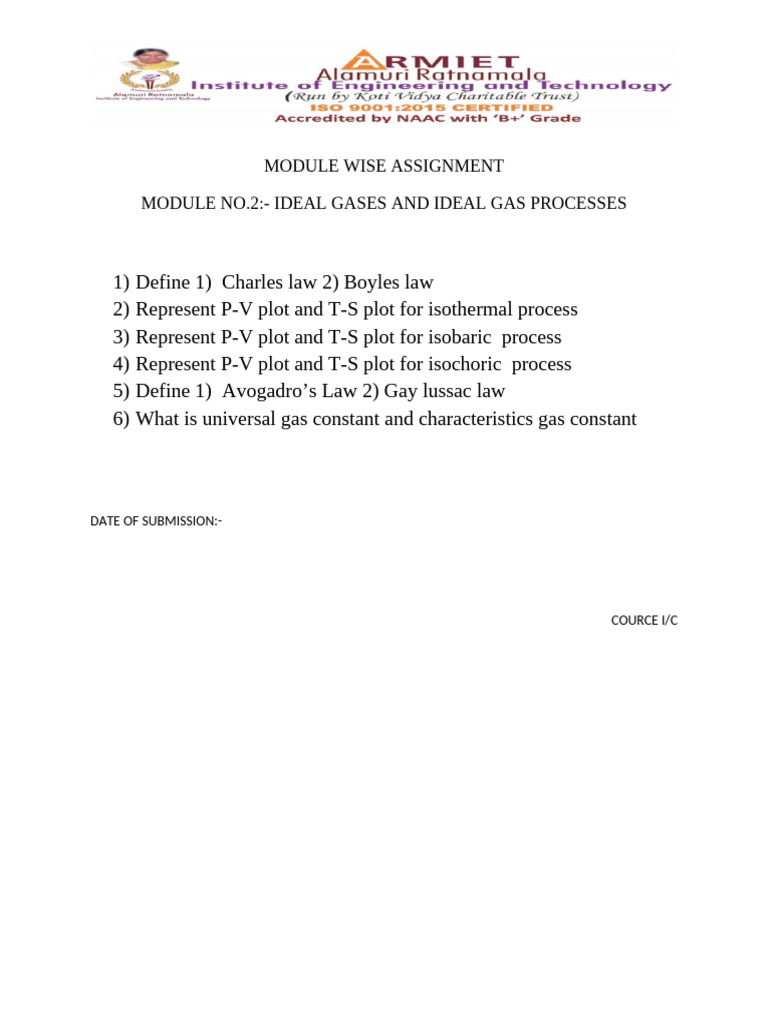 2 Ideal Gases And Ideal Gas Processes Pdf