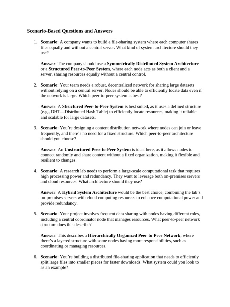 Scenario Questions | PDF