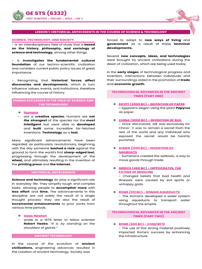 Ge Sts Prelims (Lesson 1) | PDF