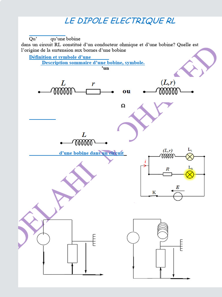 COURS Dipole RL PC | PDF