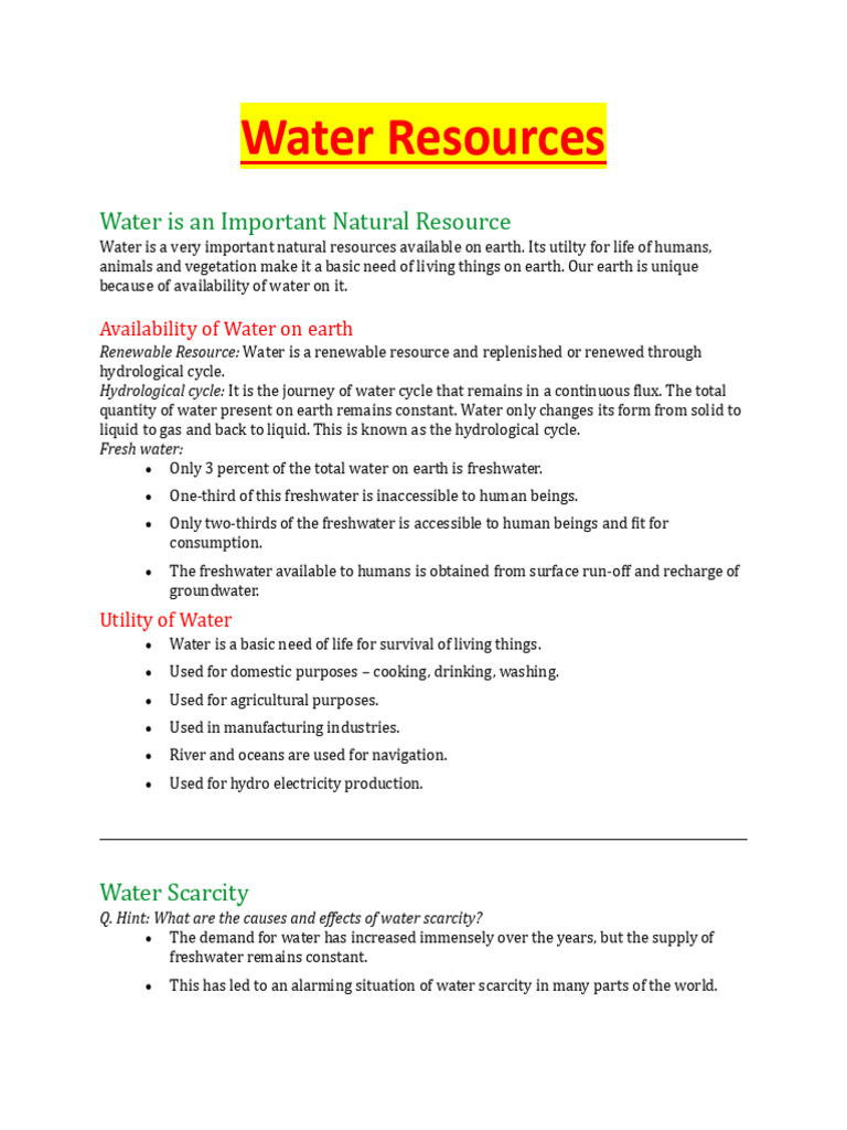 Water Resources | PDF | Fresh Water | Dam