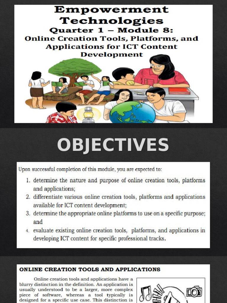 Lesson 8 - Online Creation Tools, Platforms and Applications For Ict Development | PDF ...