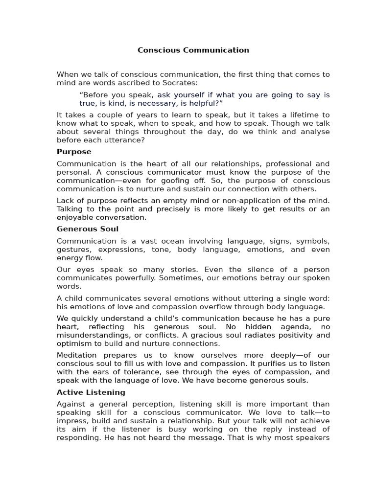 9 Conscious Communication | PDF