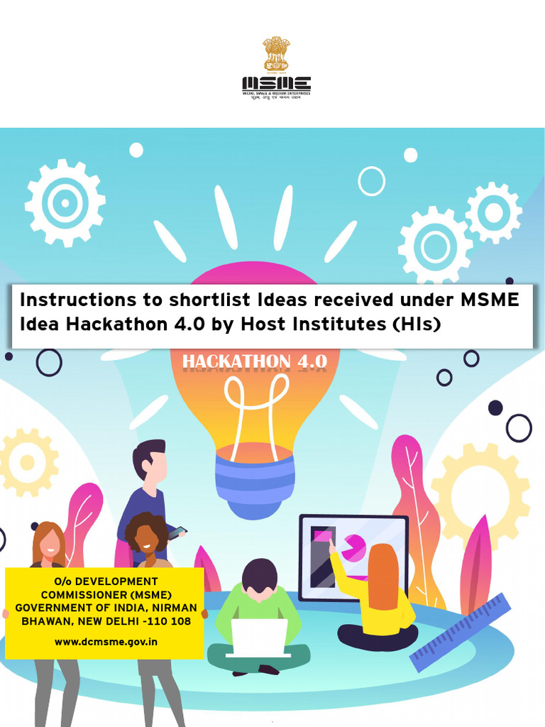 Instructions To Shortlist Ideas Received Under MSME Idea Hackathon 4.0 ...