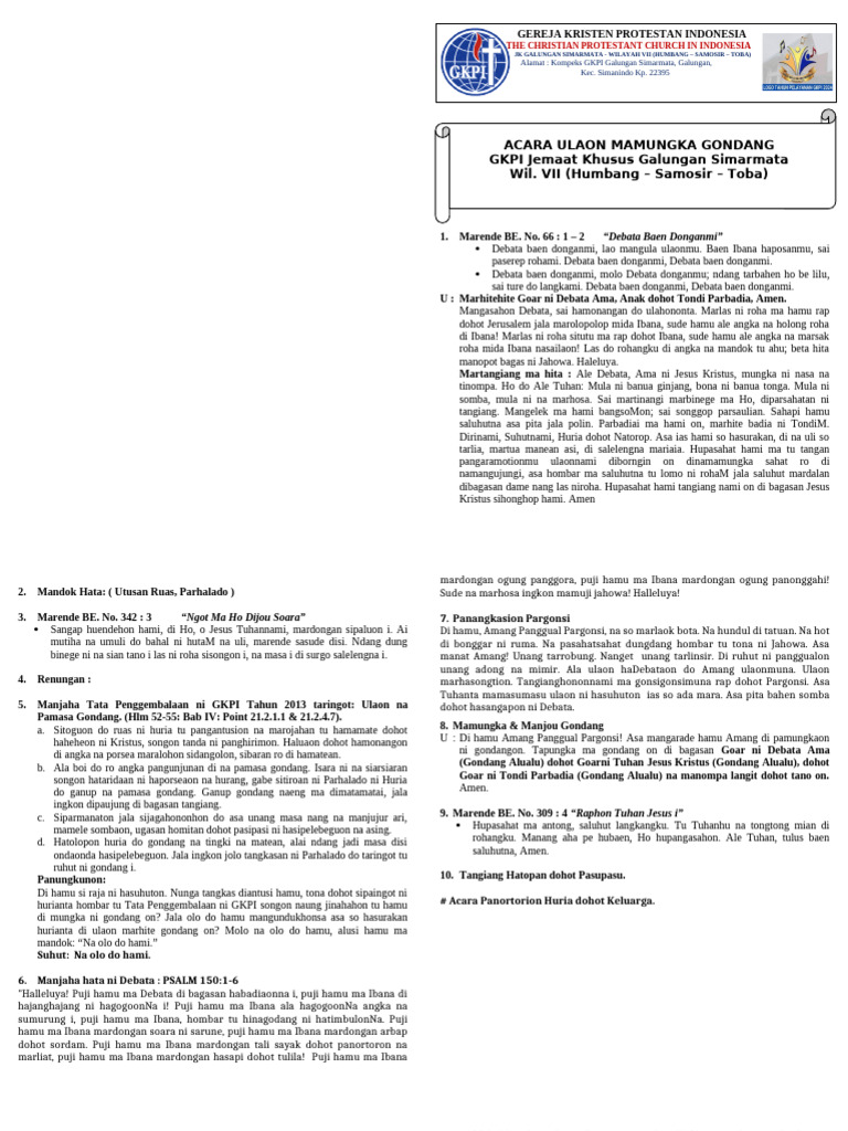 Ibadah Pemberkatan Nikah GS | PDF