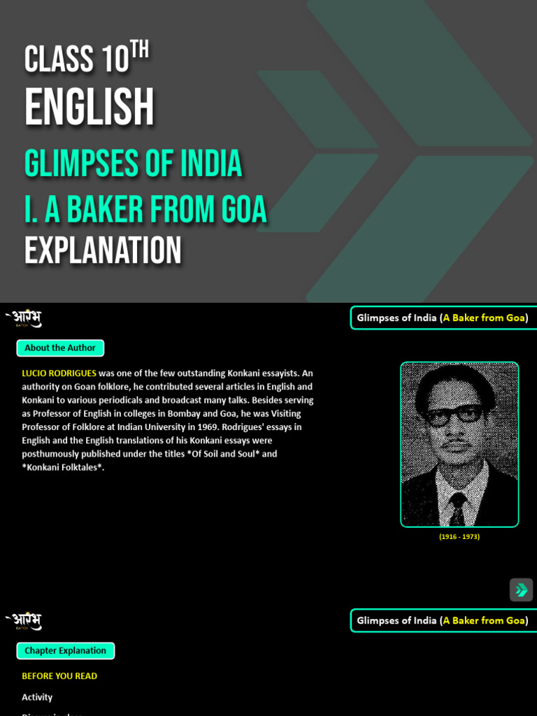 PDF Glimpses of India - A Baker From Goa - All | PDF