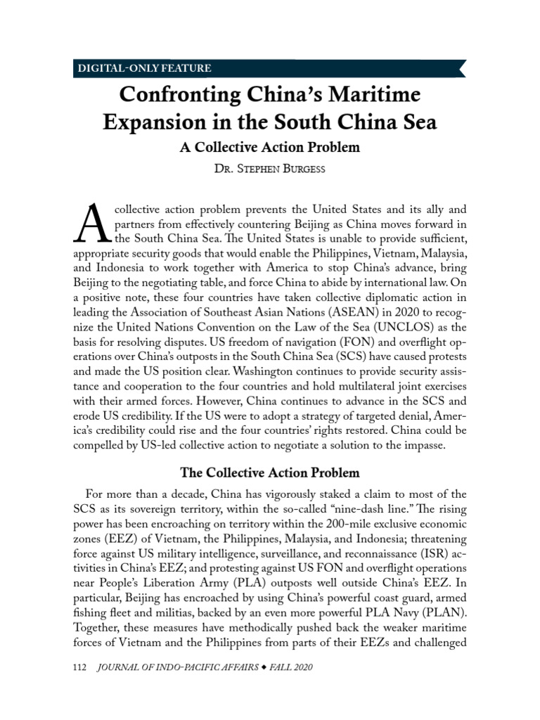 Confronting China's Maritime Expansion in The South China Sea | PDF