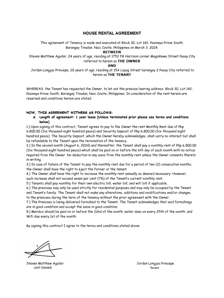 House Contract | PDF