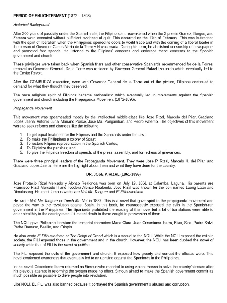 Period of Enlightenment To Post EDSA Period | PDF