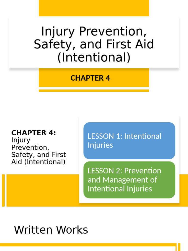 CHAPTER 4 LESSON 1 Injury Prevention, Safety, and First Aid | PDF