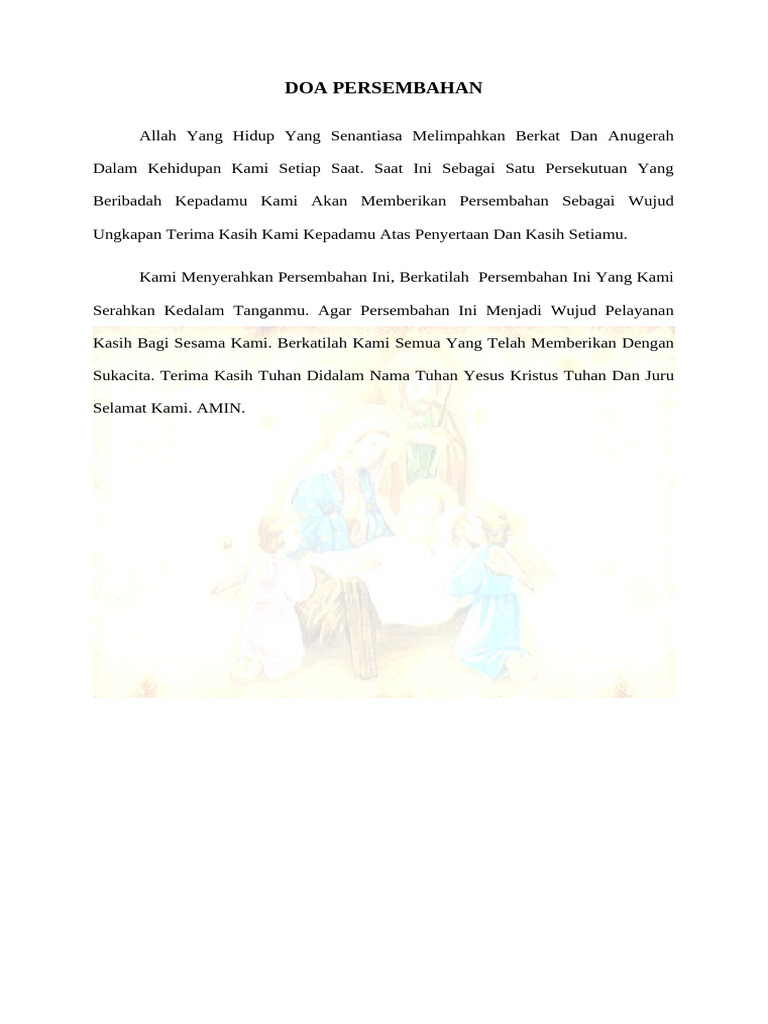 Doa Persembahan Dan Doa Natal | PDF