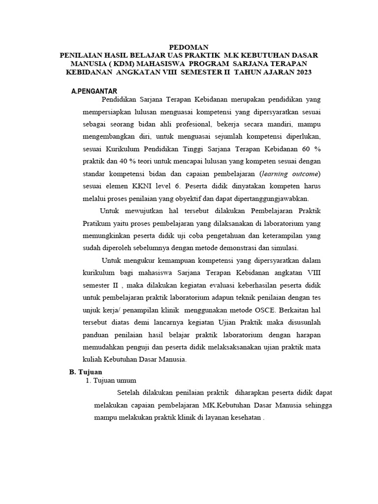 Panduan UTEK KDM 2023 STr. Keb | PDF