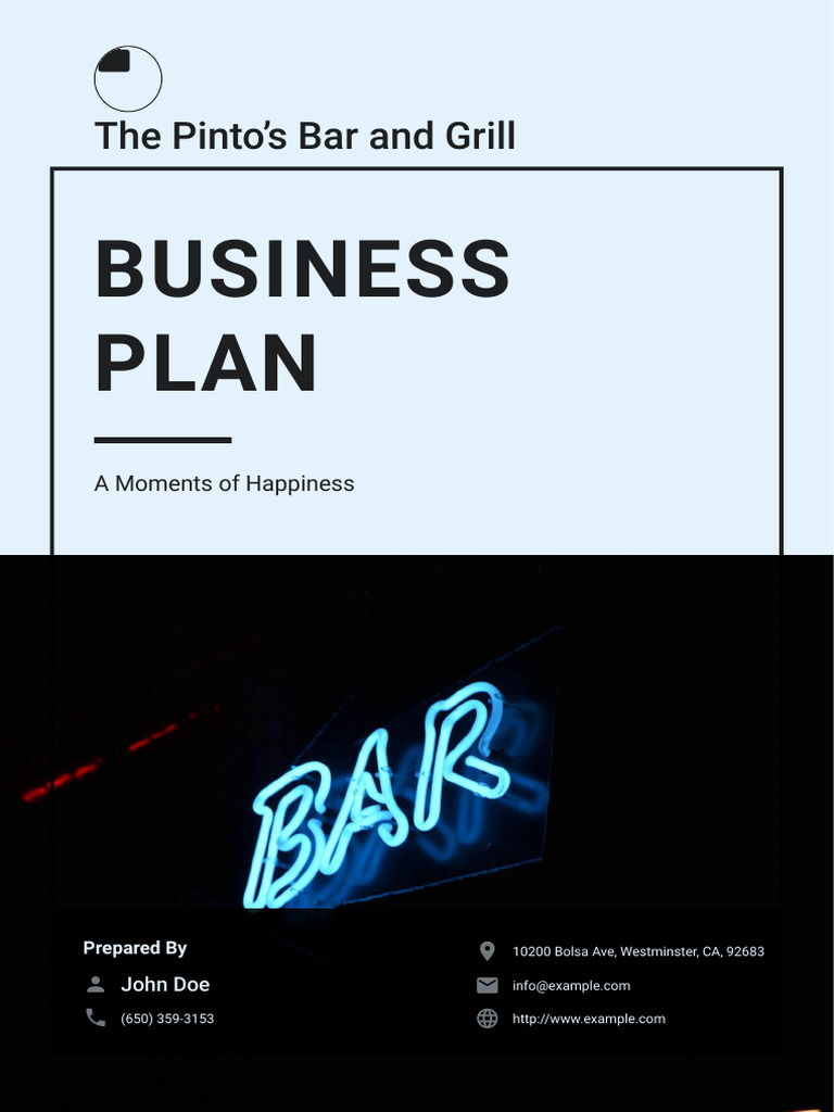 Bar Business Plan Example | PDF