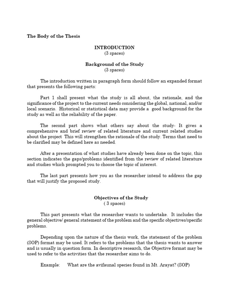 The Body of The Thesis | PDF