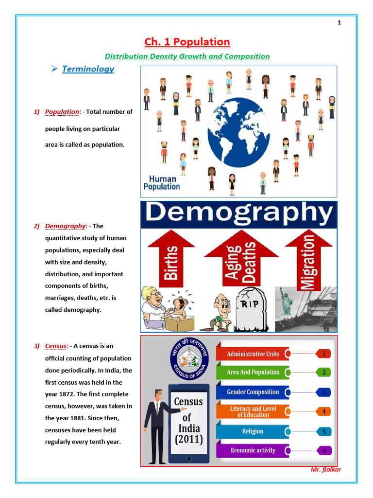 Ch 1 Population Distribution Density Growth And Composition Pdf