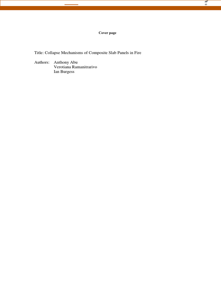 Collapse Mechanisms of Composite Slab Panels in Fire | PDF