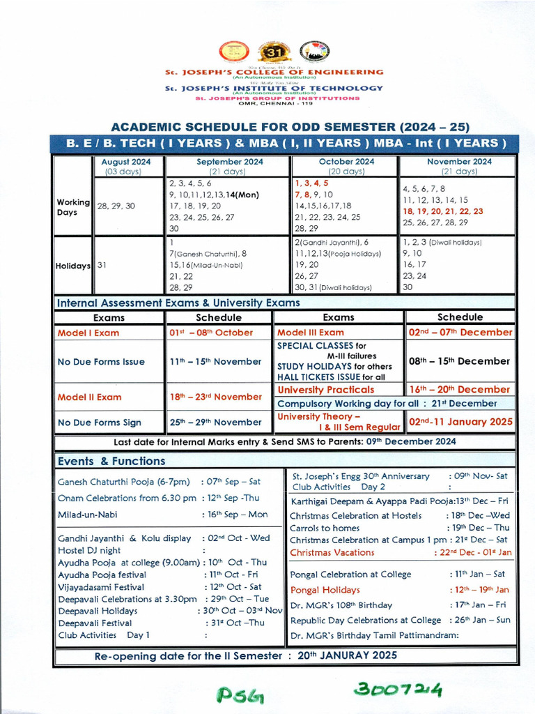 Academic Schedule I Years | PDF