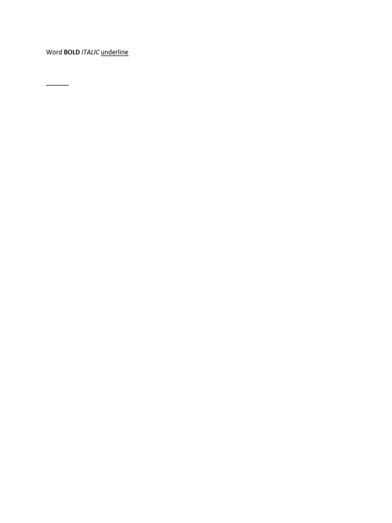 Word Bold Italic | PDF