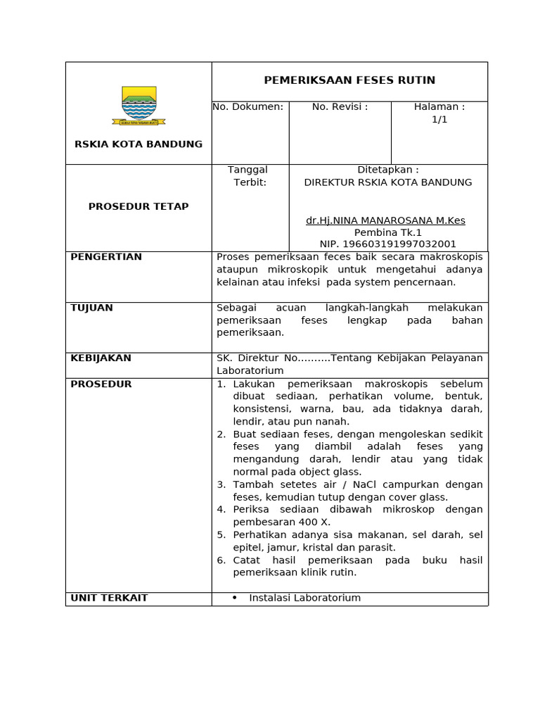 Spo Pemeriksaan Feses Rutin | PDF