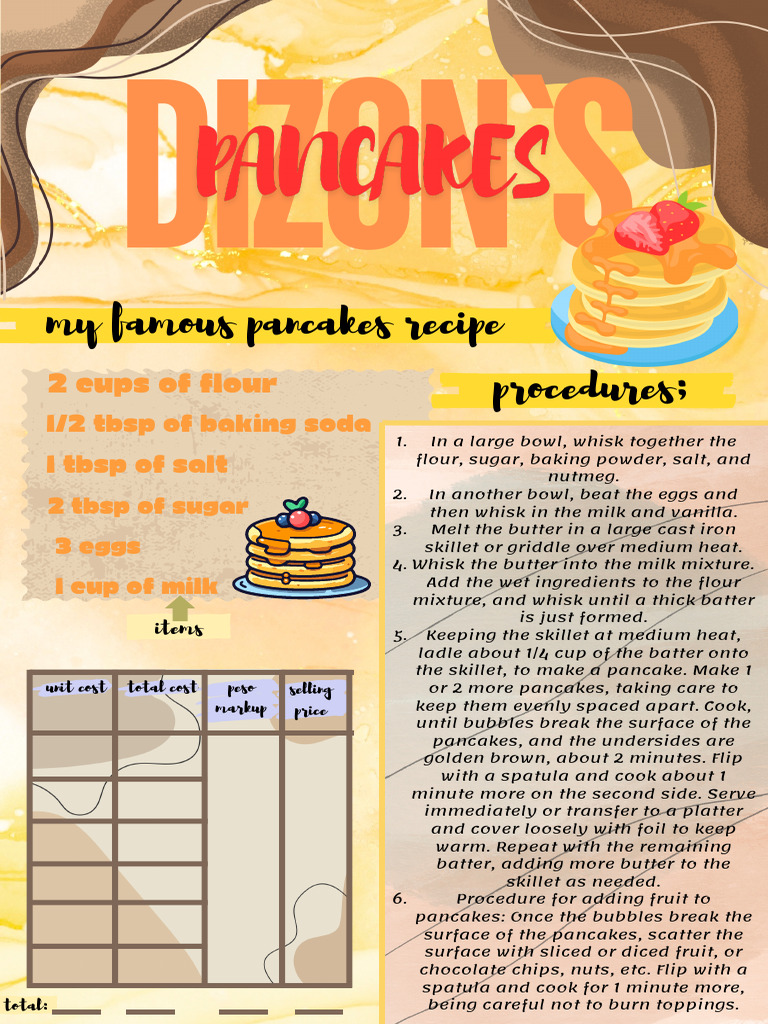 Dizon's Pancakes | PDF