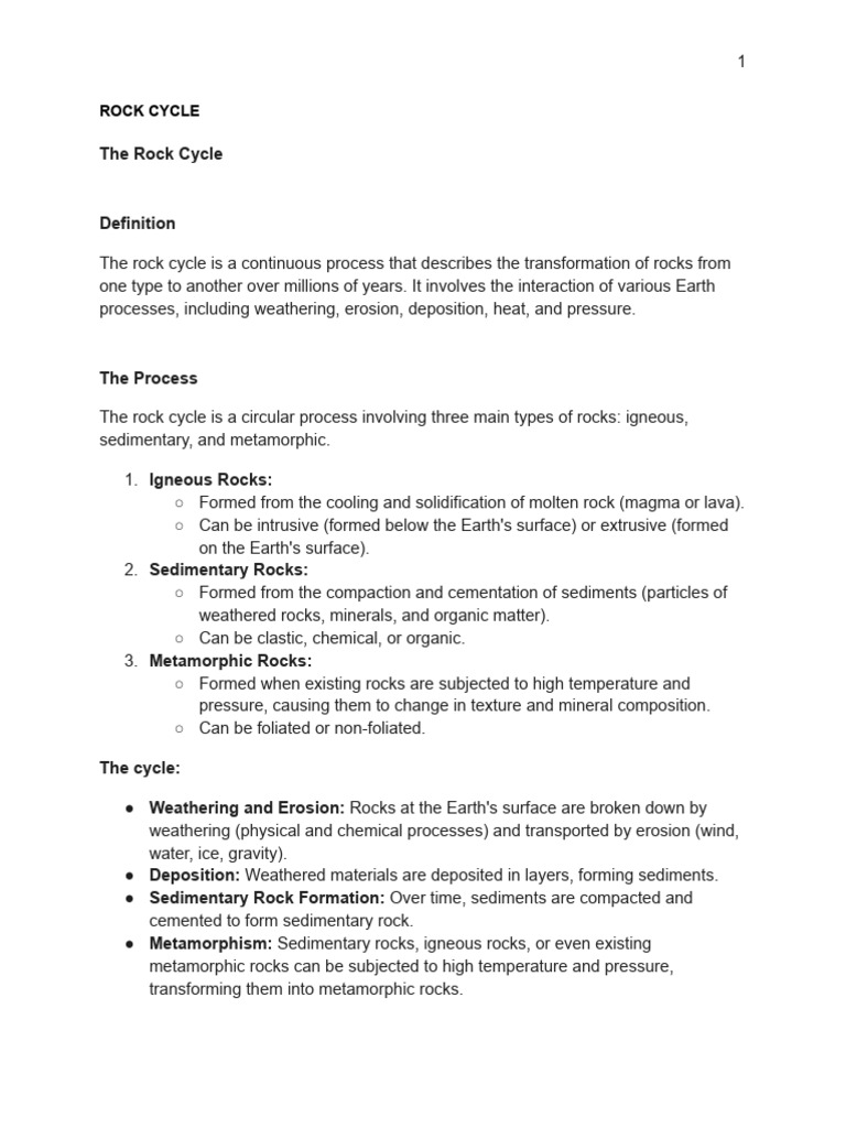 Rock Cycle | PDF