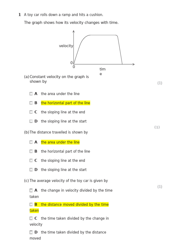 Movement and Position 1 QP | PDF