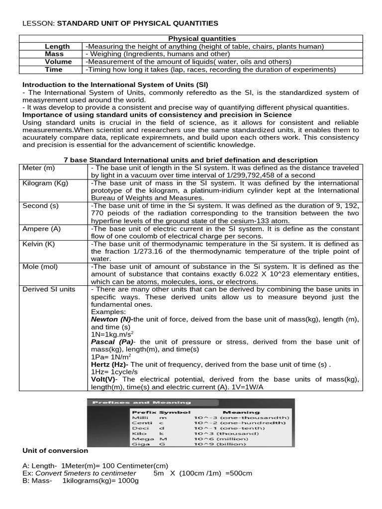 Standard Units | PDF