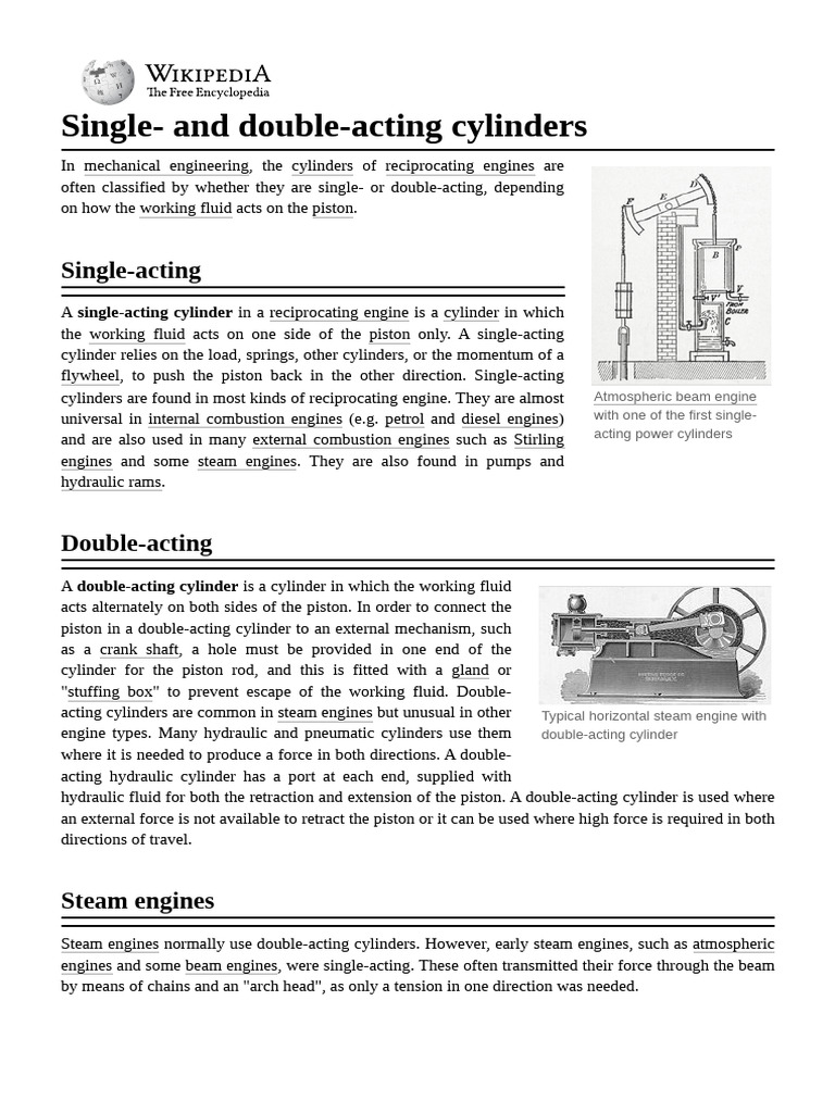 Single - and Double-Acting Cylinders | PDF