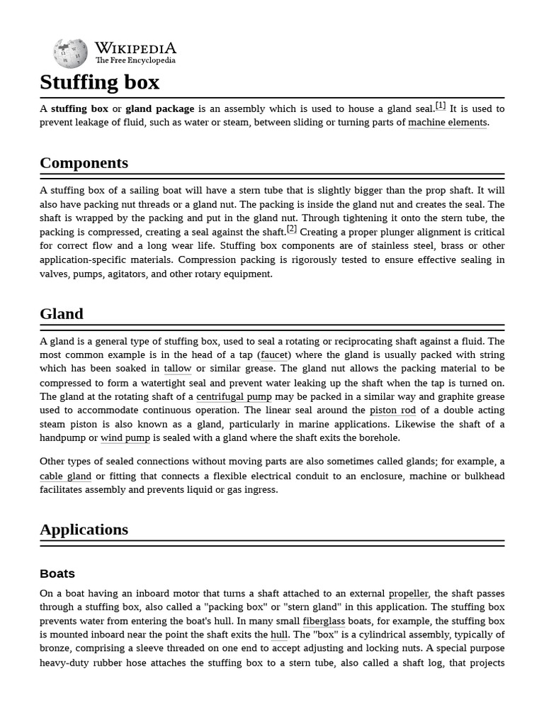 Stuffing Box | PDF