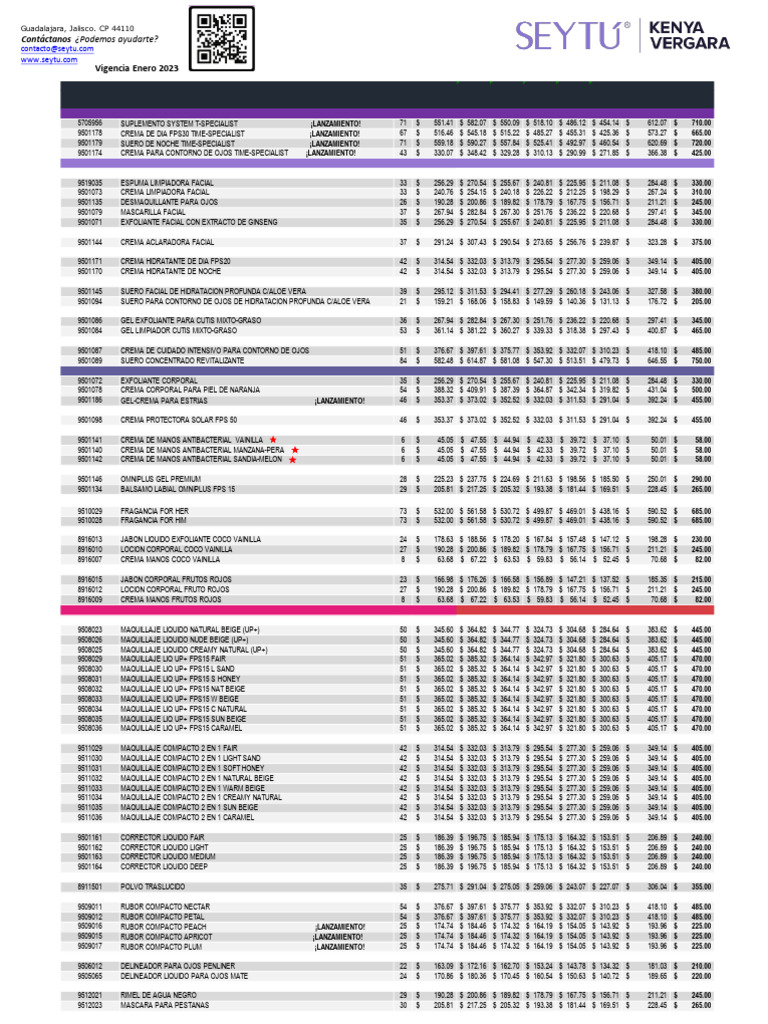 Lista Precios Belleza Ene23 | PDF