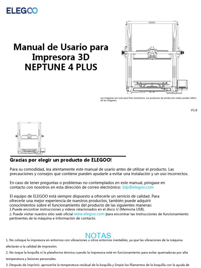 NEPTUNE 4 PLUS-Manual de Usuario-V1.6 | PDF | Impresora (Computación ...