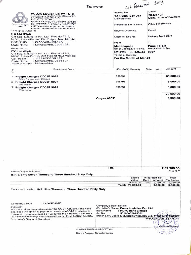 Adobe Scan 02-Apr-2024 | PDF | Invoice | Taxes