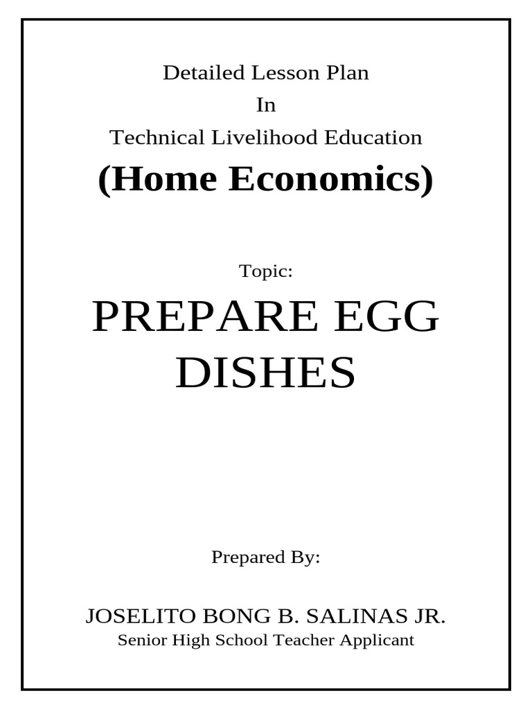 Detailed Lesson Plan in Preparing Egg Dishes | PDF