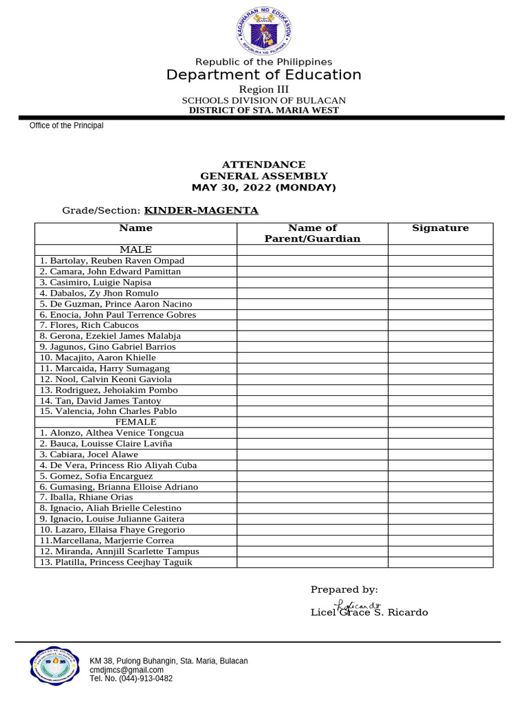 Log Book General-Assembly | PDF