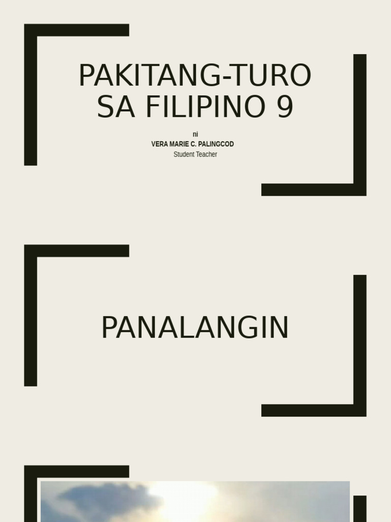 Pakitang-Turo Sa Filipino 9: Ni Vera Marie C. Palingcod | PDF