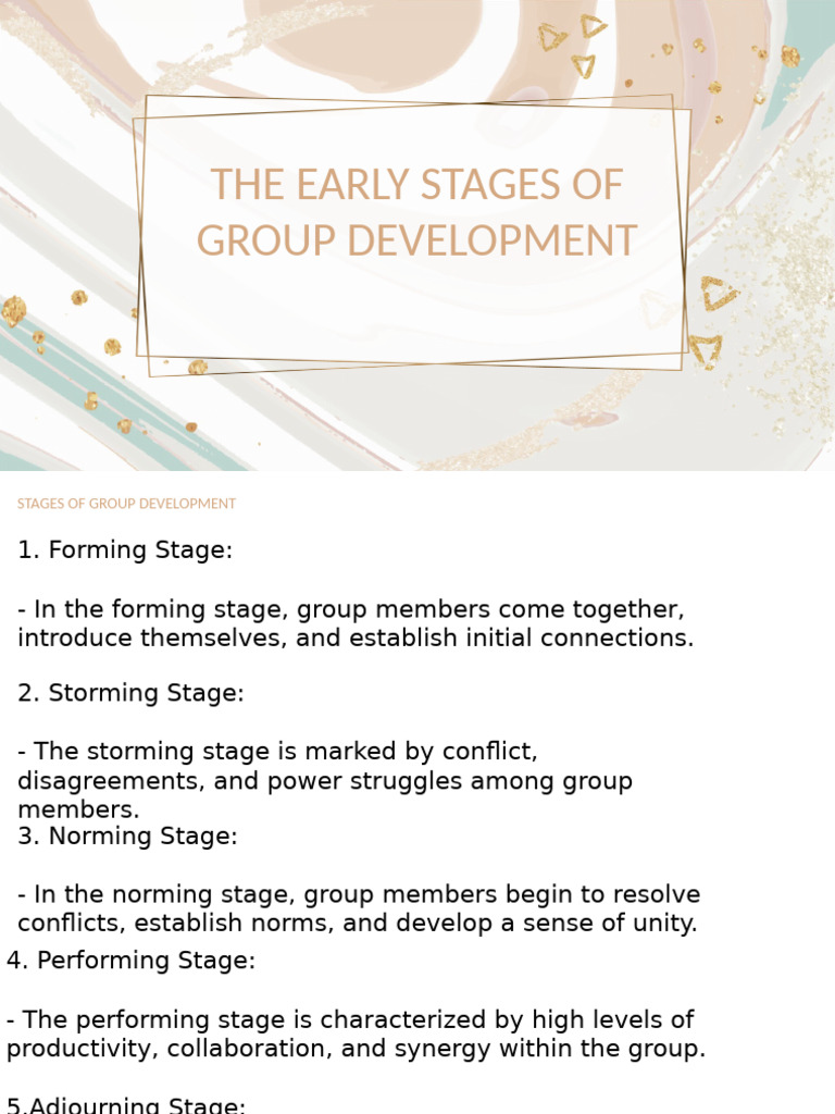 The Early Stages of Group Development | PDF