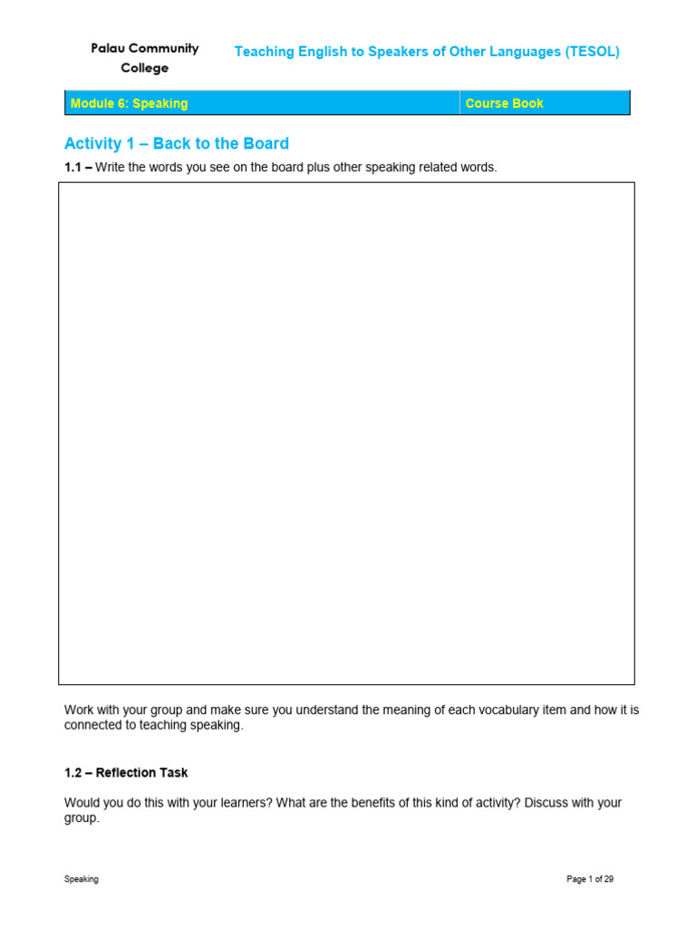 Speaking Course Book | PDF