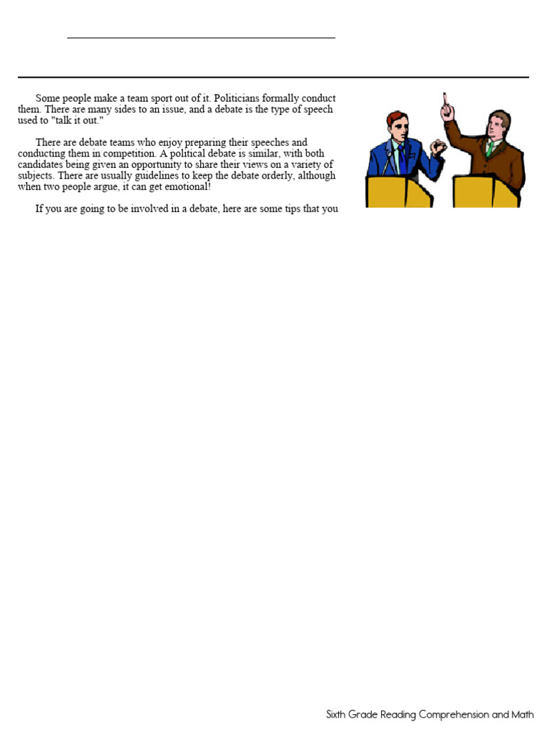 6th Grade Reading Comprehension Worksheets | PDF