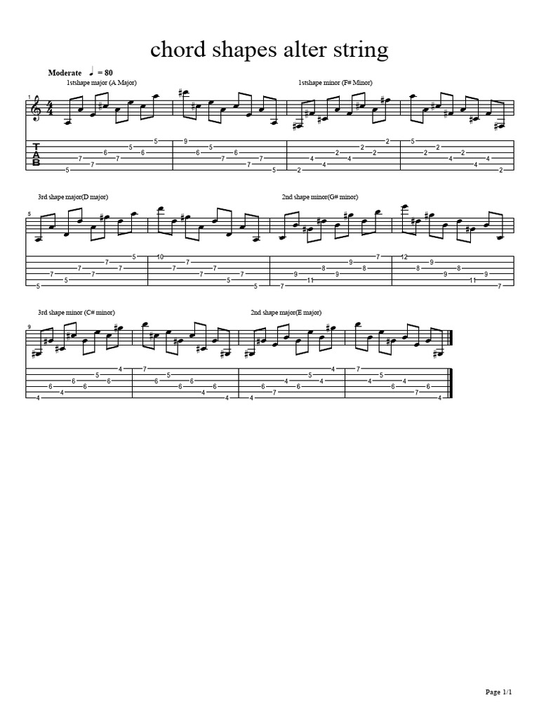 Chord Shapes Alter String | PDF