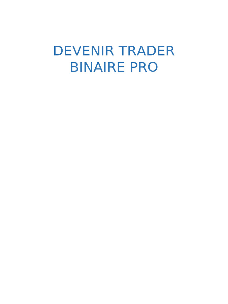 Devenir Trader Pro | PDF