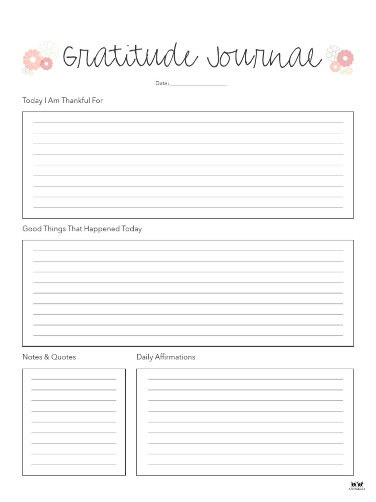 Printable Gratitude Journal Template 1 | PDF
