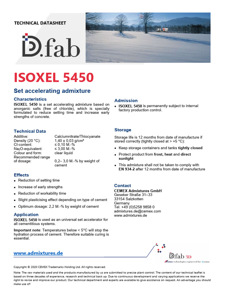 Isoxel 5450 D.fab Tds en 2021 | PDF