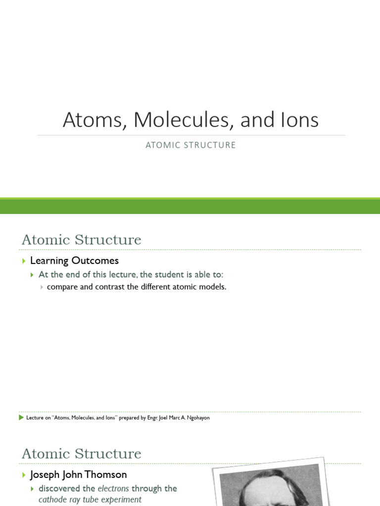 Lecture 2.2 Atomic Structure | PDF