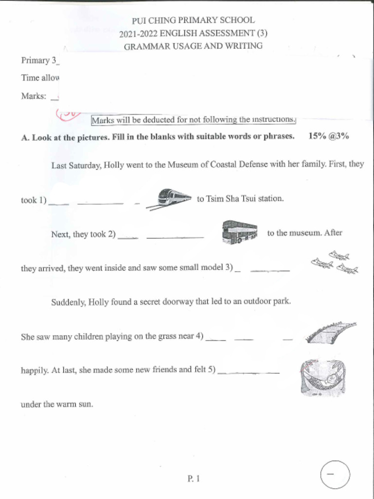 P3 Eng final exam | PDF