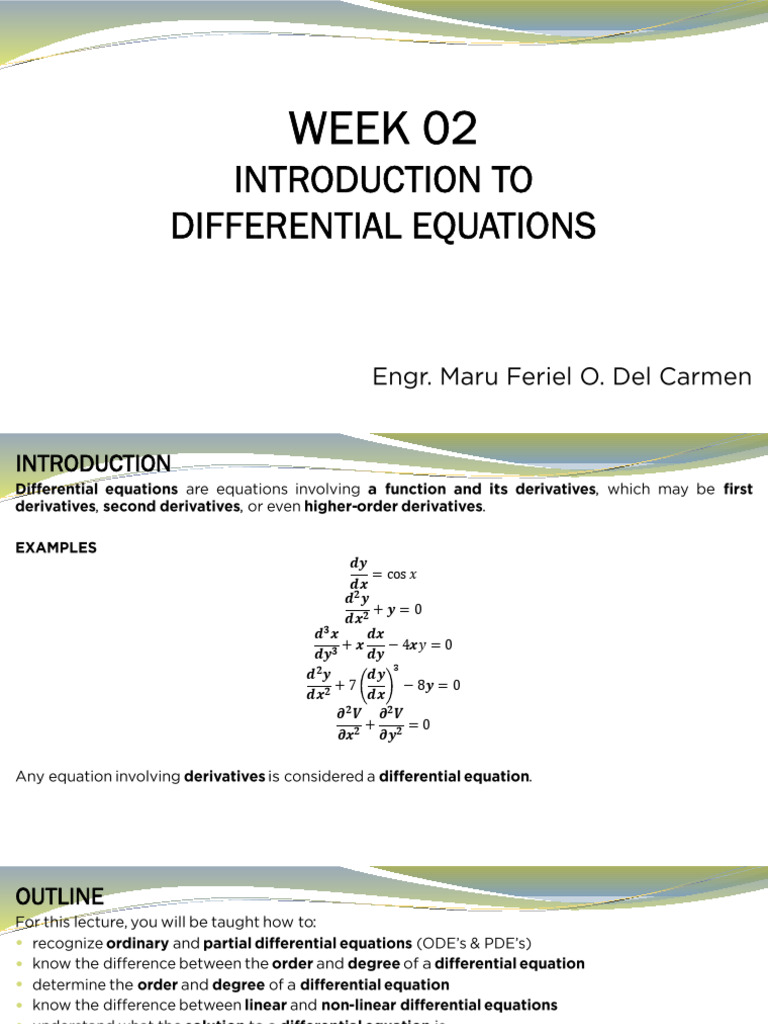 02 Introduction To Differential Equations | PDF